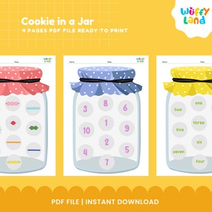 Cookie Jar Counting Activity, Numbers 1-10 Count, Count Activities for ...
