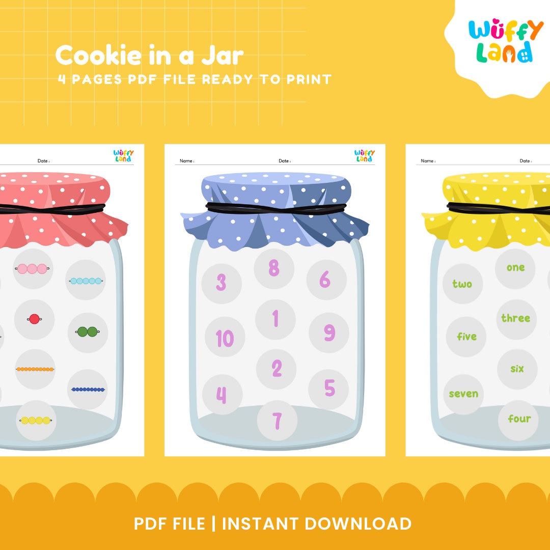 Cookie Jar Counting Activity, Numbers 1-10 Count, Count Activities for ...