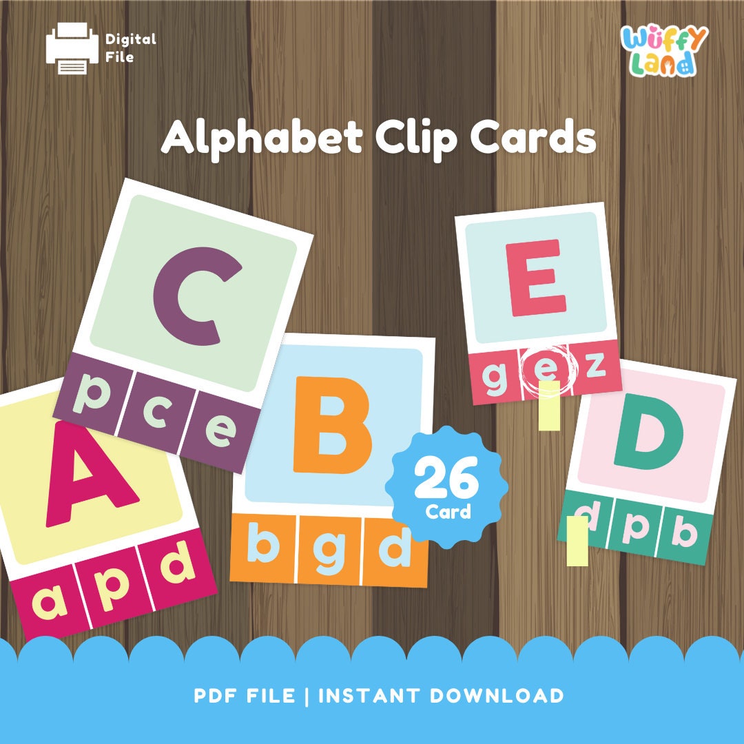 Alphabet Flash Cards Printable for Kids, Alphabet Lower Case and Upper ...