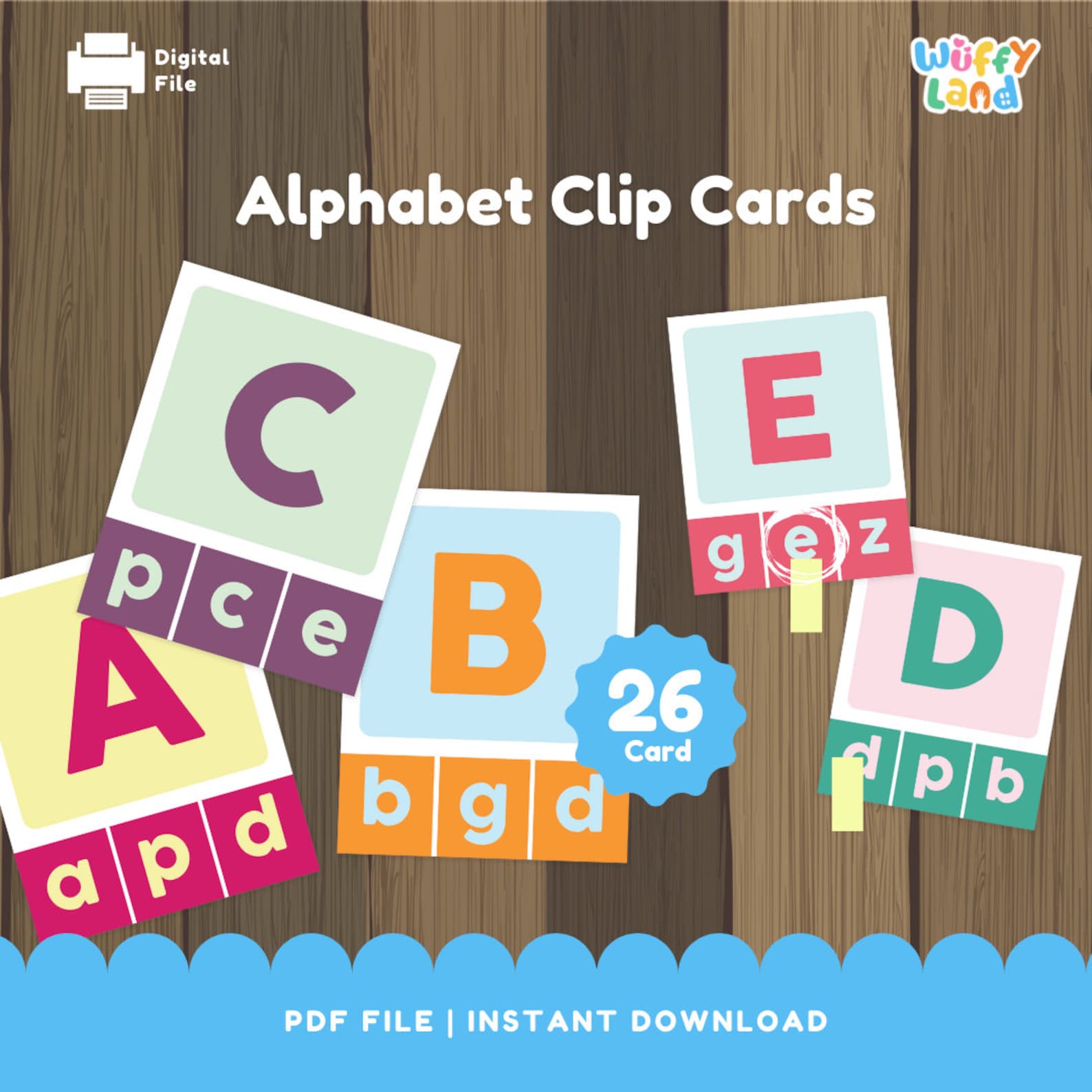 Alphabet Flash Cards Printable for Kids, Alphabet Lower Case and Upper ...