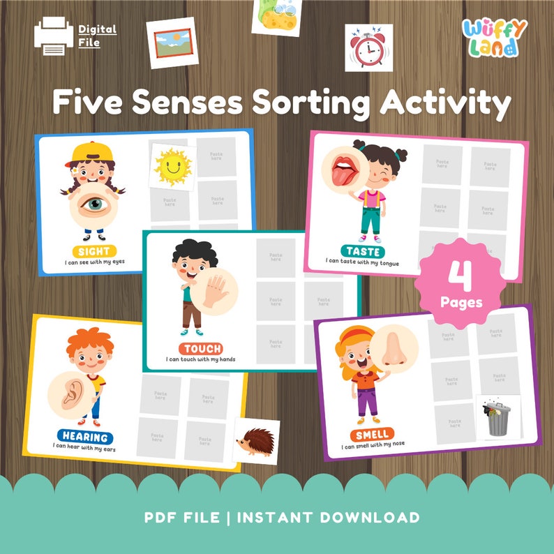 Five Sense Sorting Activity, 5 Sense Sorting, Printable Activity ...