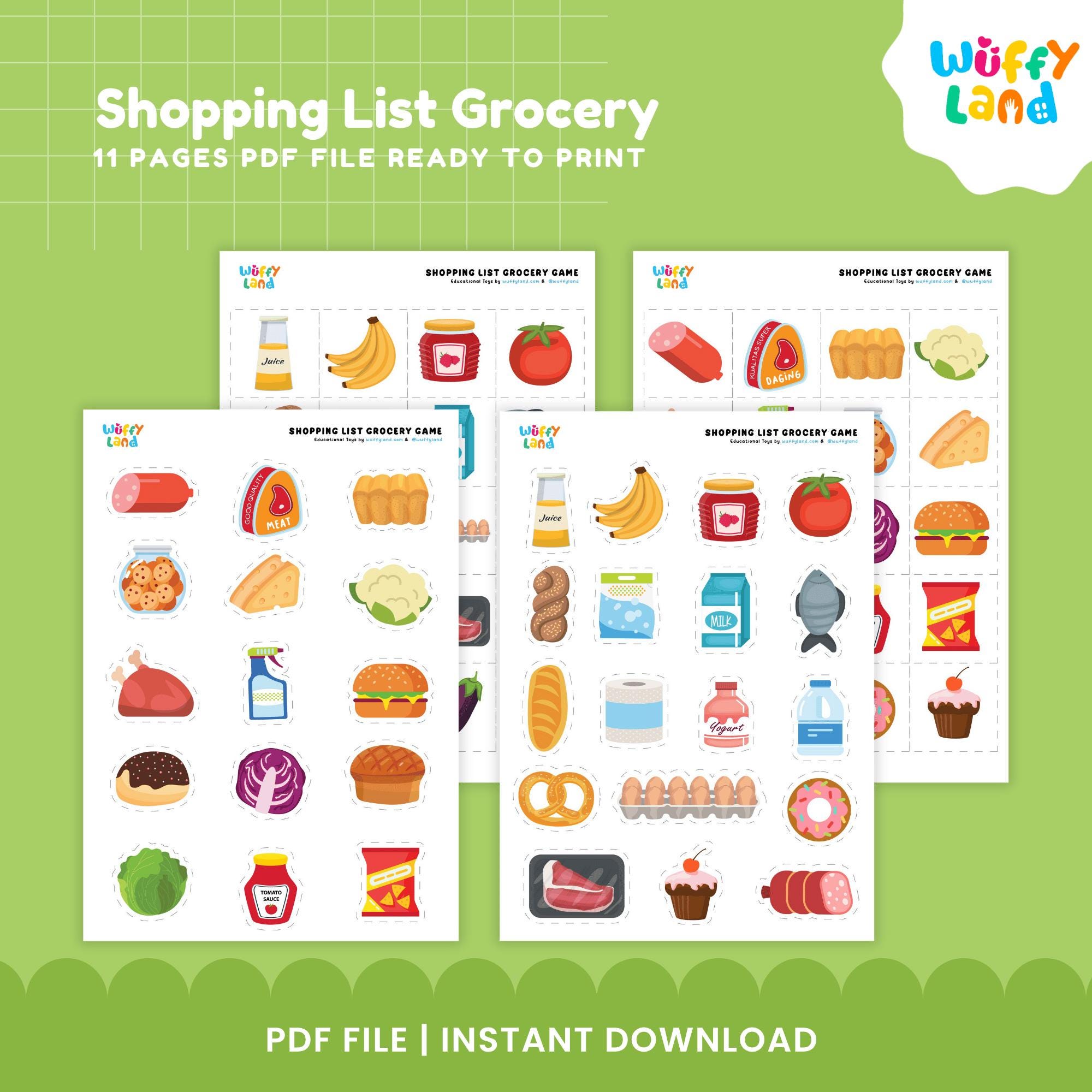 Printable Grocery Shopping Game for Kids | Pretend Play List Activity ...