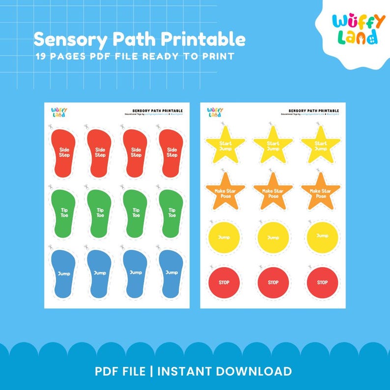 Sensory Path Printable - Gross Motor Activity - Indoor Movement Game - Etsy
