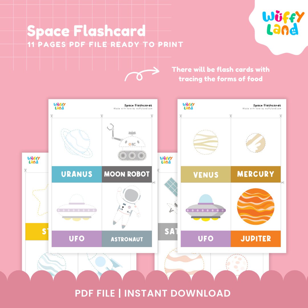 Space Flashcards, Printable Space Themed Flashcards, Montessori ...