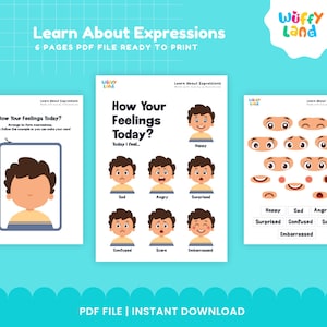 Emotions Activity Printable Worksheet Toddler Preschool Homeschool Pre ...