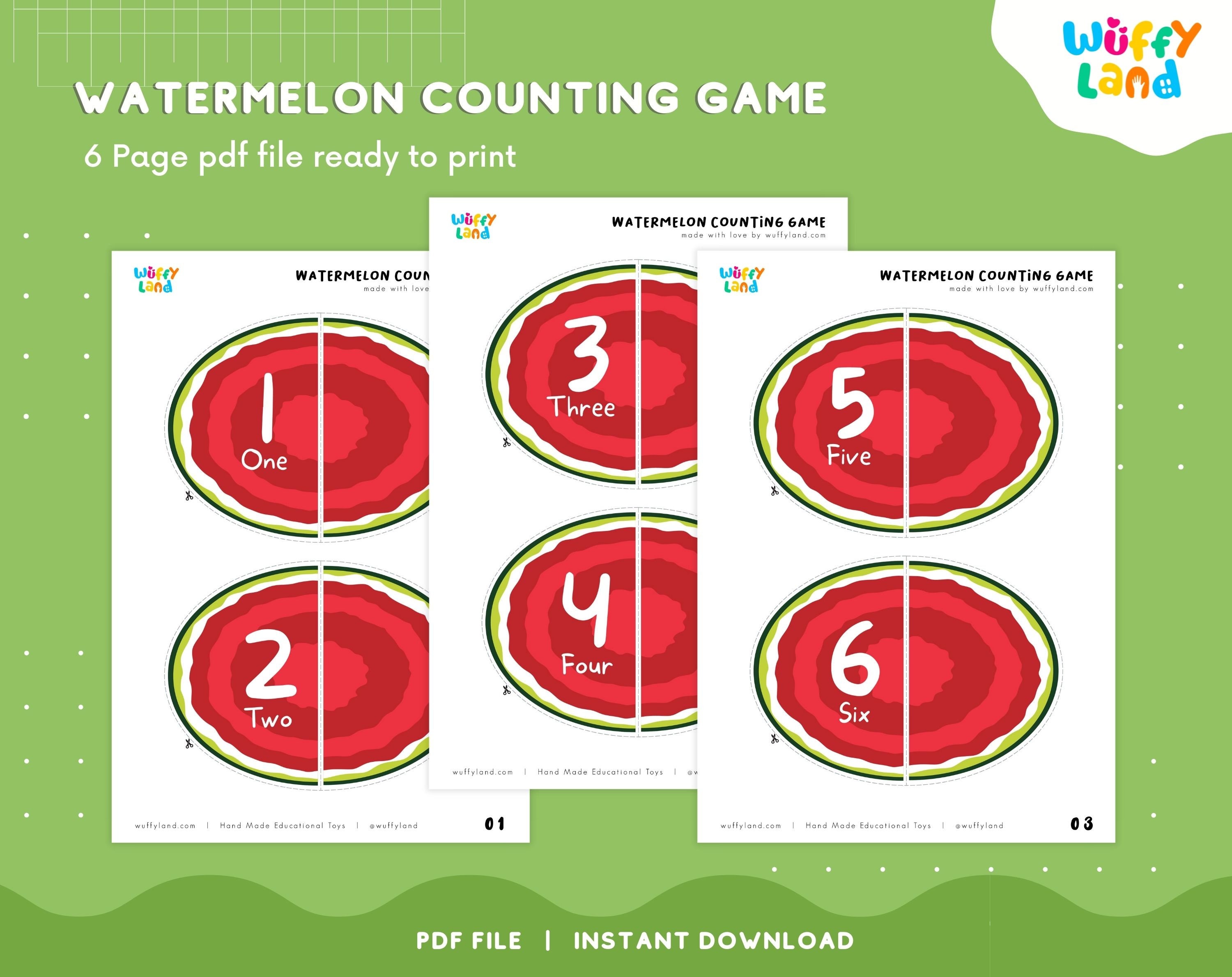 Learning Number for Kids With Watermelon Theme Preschool - Etsy