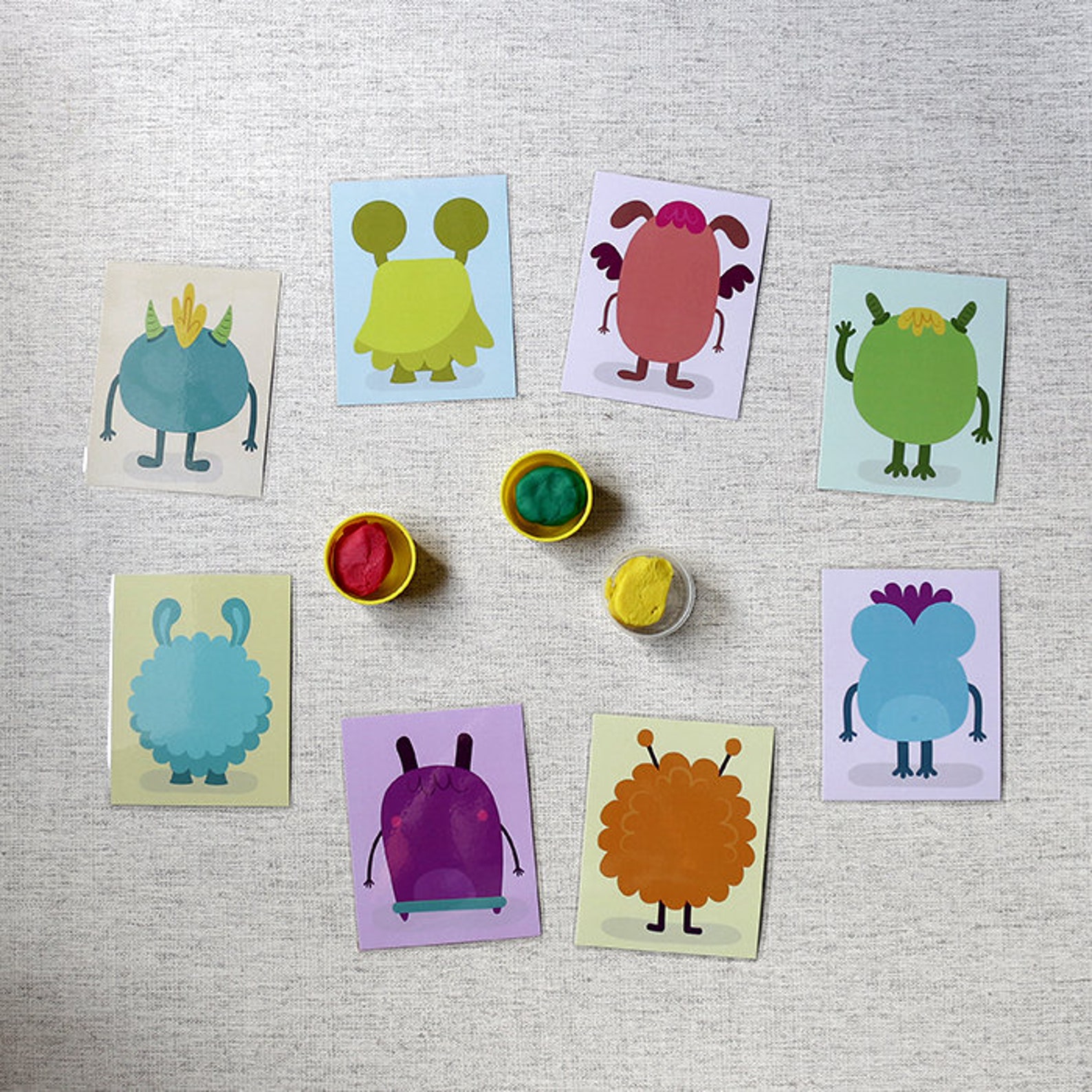 Monster Playdough Mat Printable Play Dough Activity Mats | Etsy