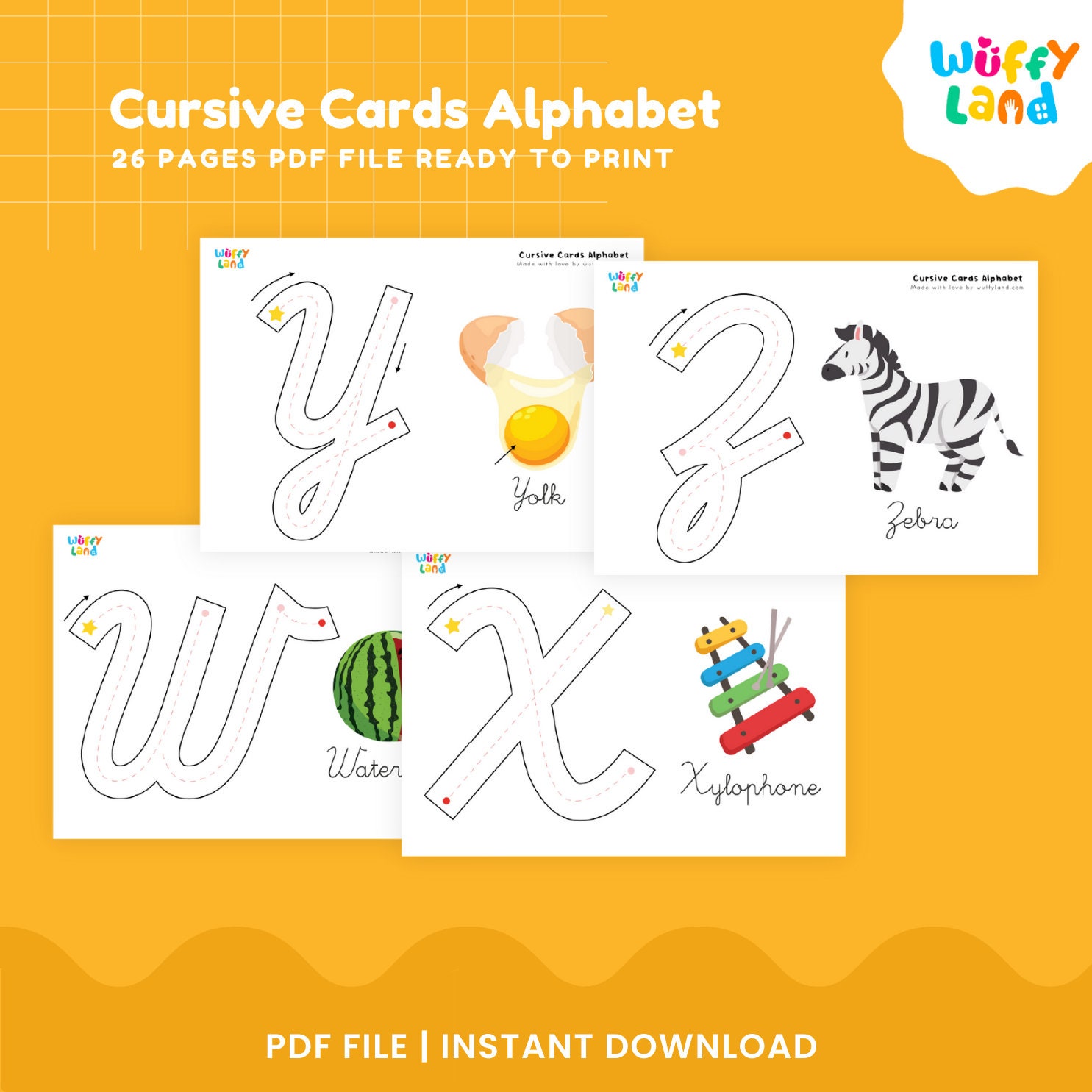 Alphabet Cursive Cards, Cursive Handwriting Practice, Cursive Alphabet ...