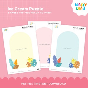 Cut and Glue Game Ice Cream Theme. Learning Pack for Kids. Printable ...