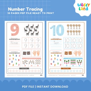 Counting and Writing 1-10, Handwriting Practice PDF, Number Tracing ...