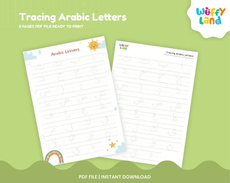Arabic Alphabet Tracing Sheet Tracing Alphabets Workbooks - Etsy