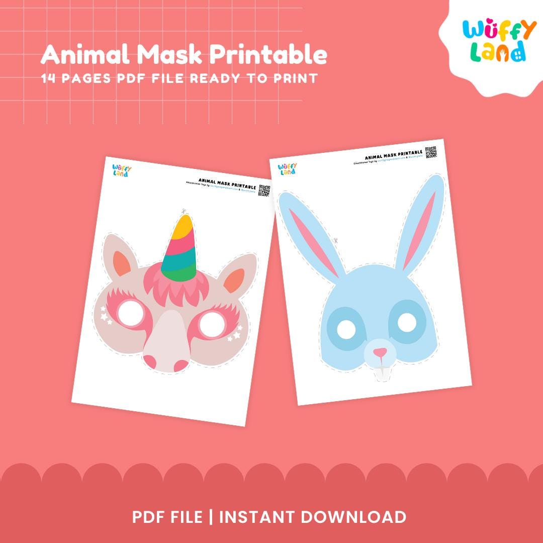 Printable Animal Masks for Kids DIY Animal Party Masks Fun Animal Face ...