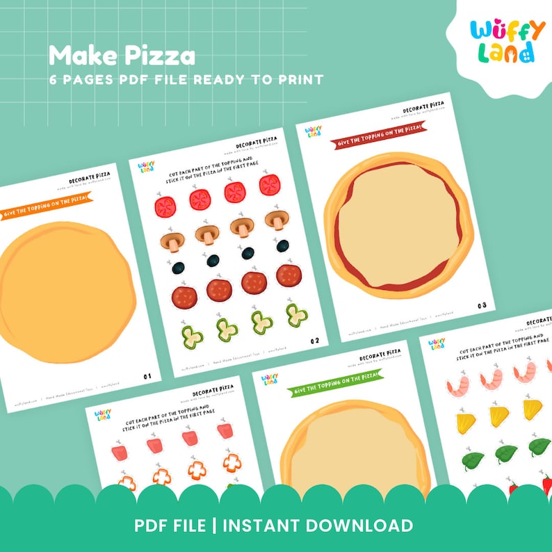 Make a Pizza, Toddler Preschool Activity, Busy Book, Educational ...