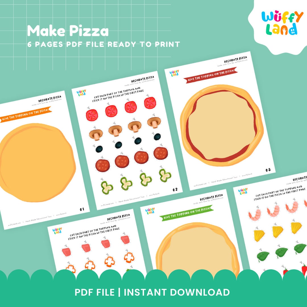 Make a Pizza, Toddler Preschool Activity, Busy Book, Educational ...