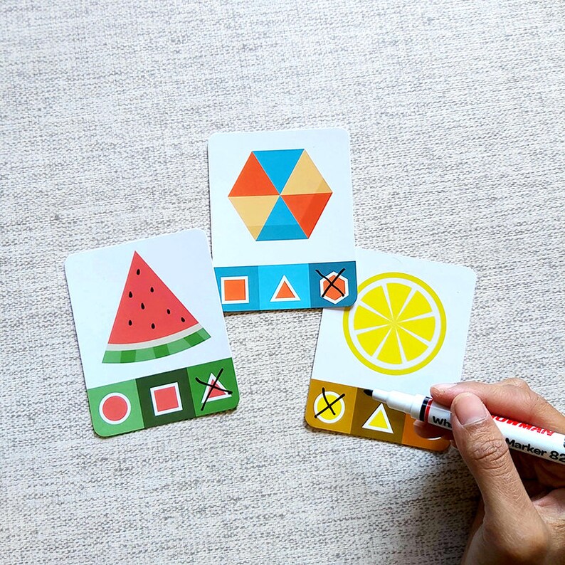 Shape Flashcard Matching Games Educational Material - Etsy