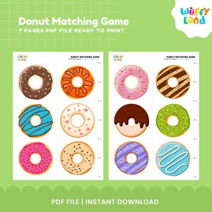 Donut Matching Puzzle Printable Cut and Paste Activity for Kids | Fine ...
