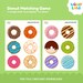 Donut Matching Game: Printable Halves Activity (PDF Pattern) - Etsy