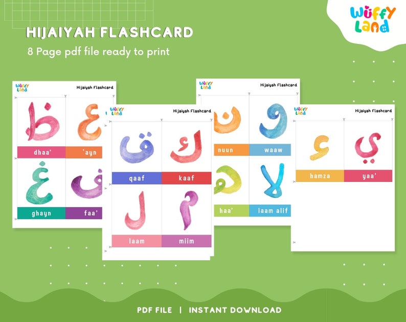 Educational Arabic Hijaiyah Flashcards Set for Islam, Homeschool, and ...