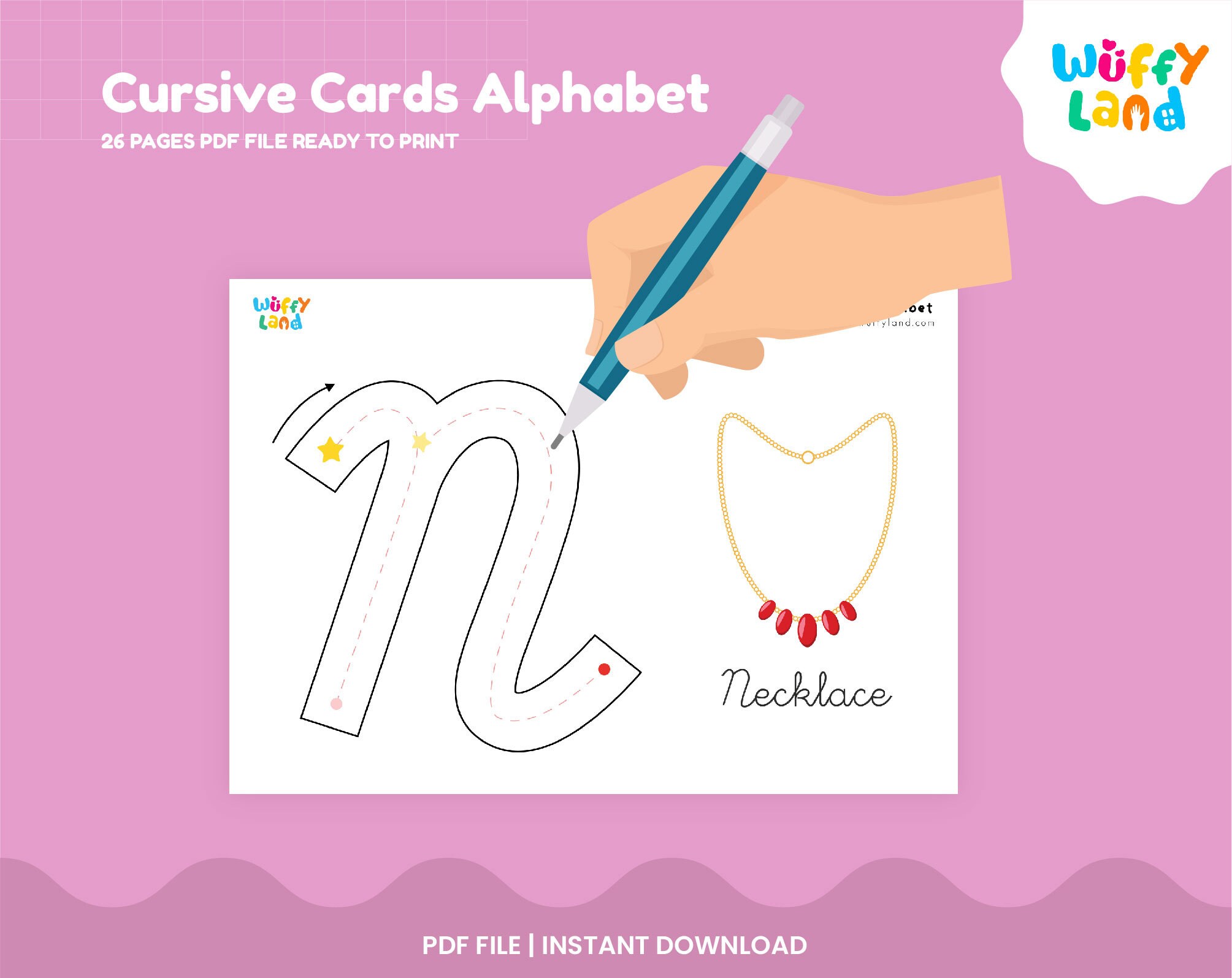 Tarjetas cursivas del alfabeto práctica de escritura cursiva - Etsy México