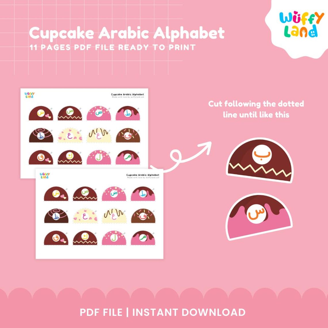 Cupcake Arabic Alphabet Puzzle – Fun & Educational Printable for Kids ...