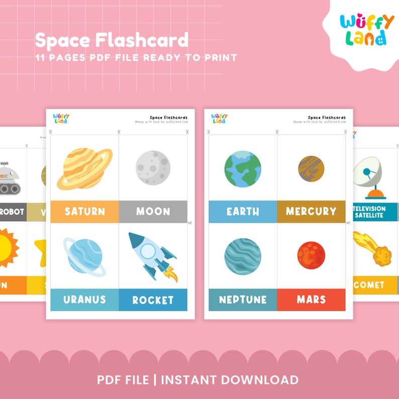 Space Flashcards, Printable Space Themed Flashcards, Montessori ...
