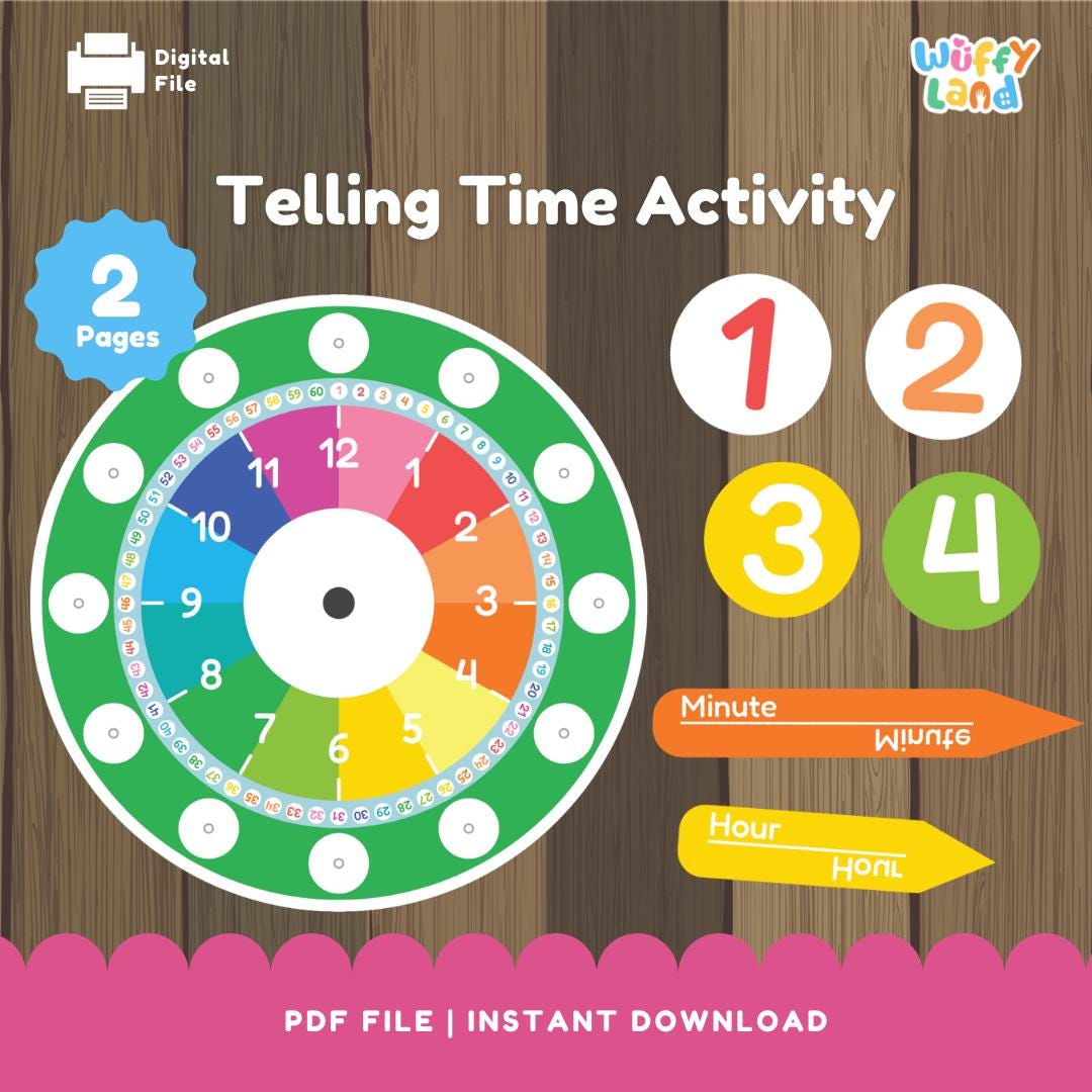Interactive Telling Time Activity Fun Printable Clock Learning Resource ...