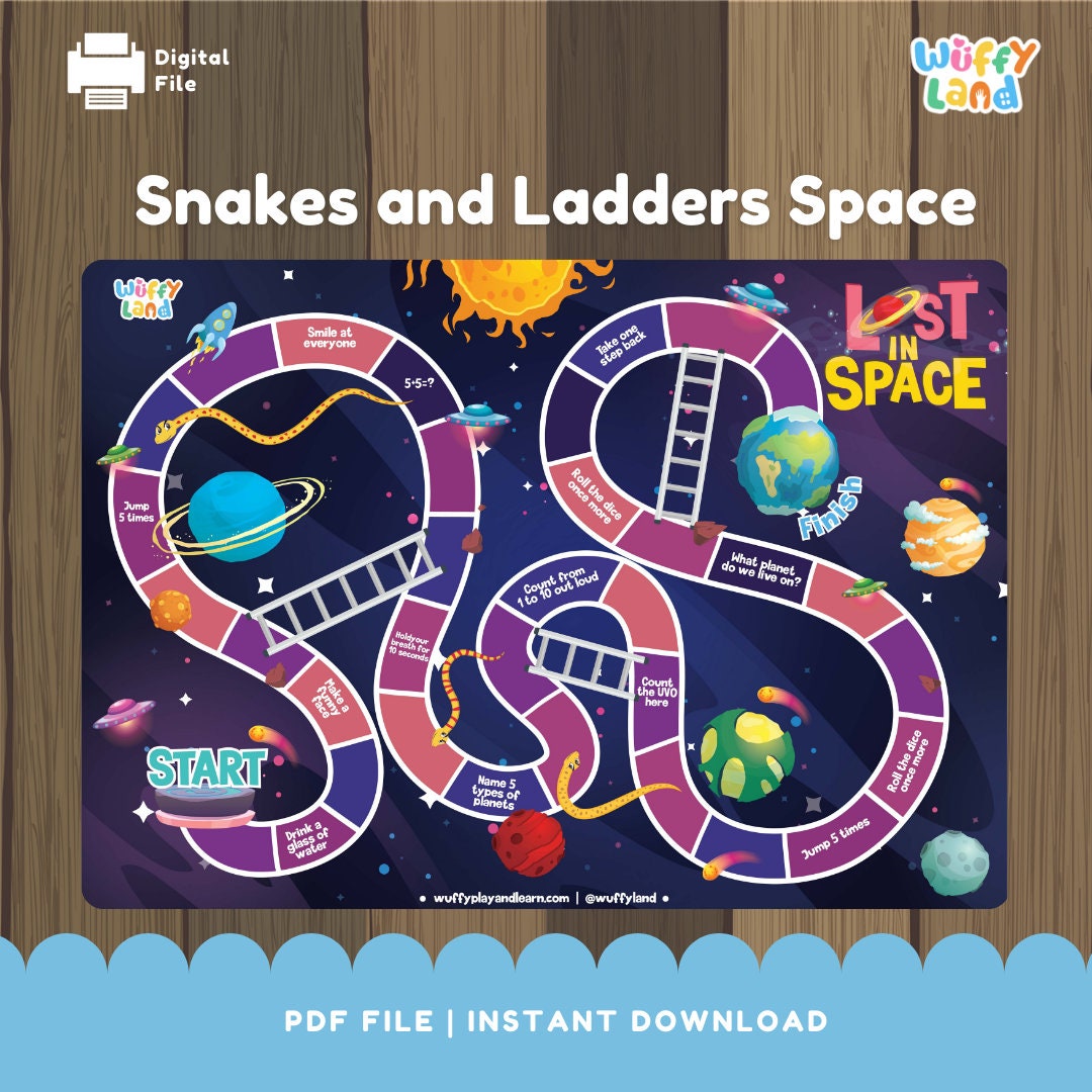 Snakes and Ladders Space, Space Games, Familiy Board Games, Kids ...