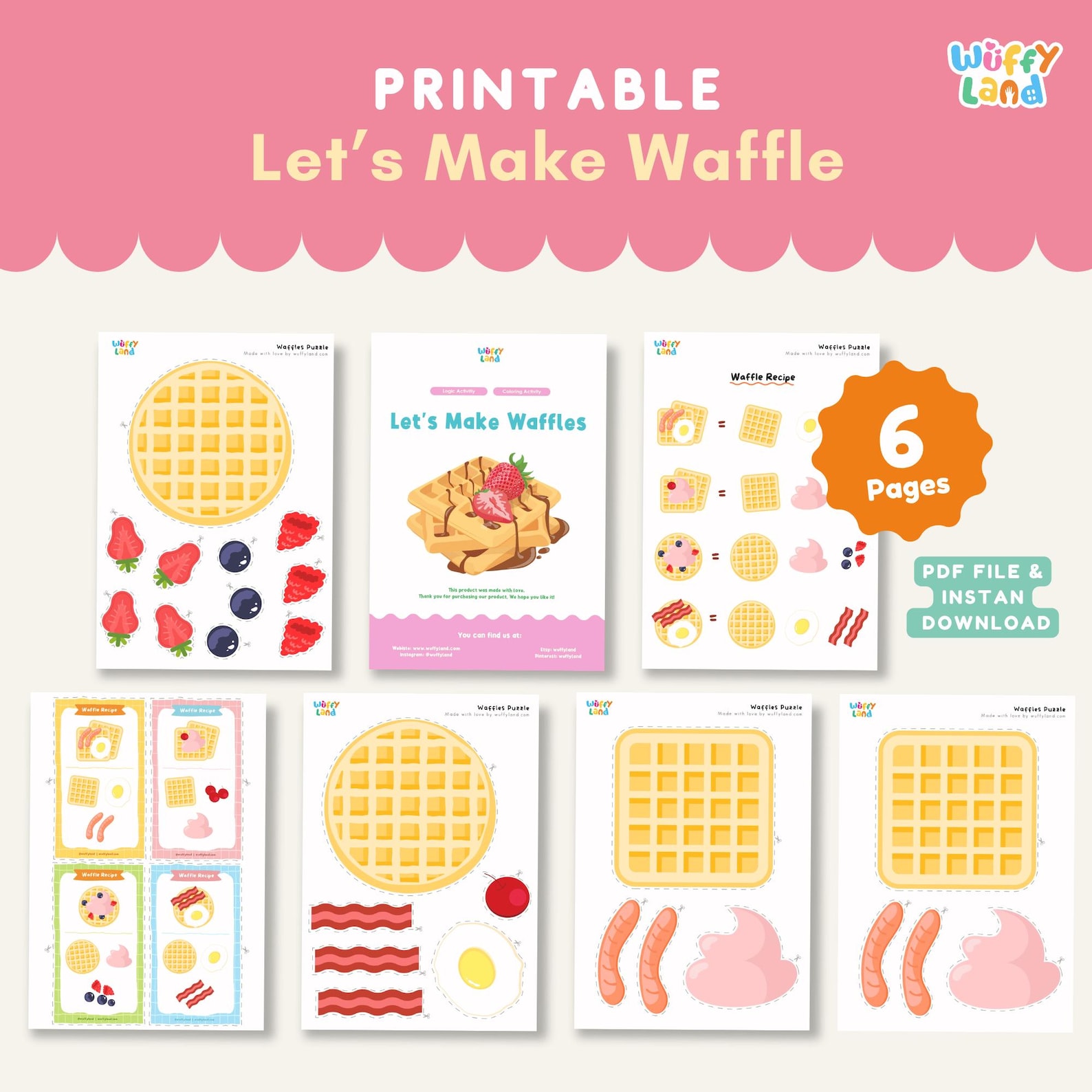 Waffle Pretend Play Set | Toddler & Preschool Role Playing Activity ...