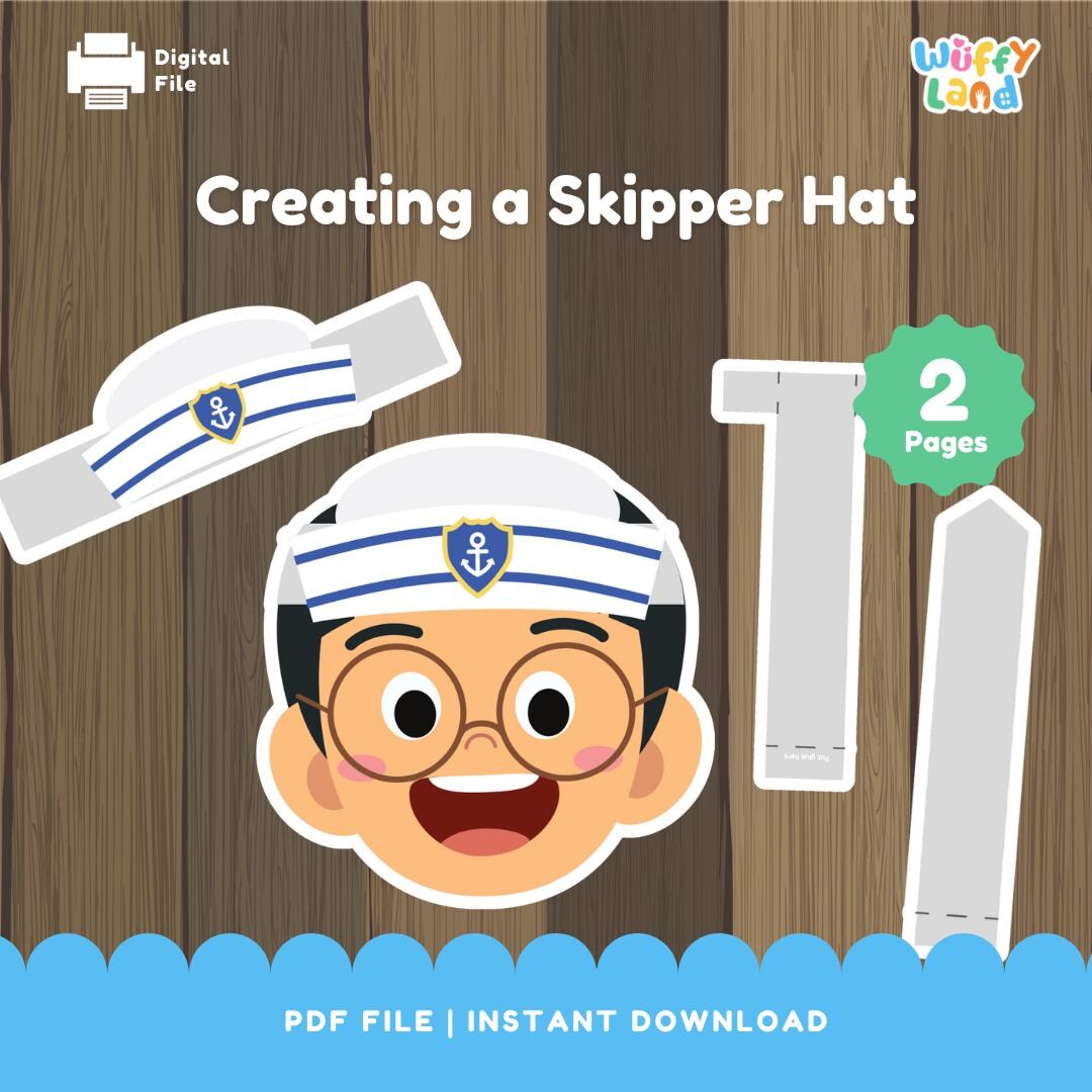 DIY Skipper Hat Craft – Printable Sailor Hat for Kids - Etsy