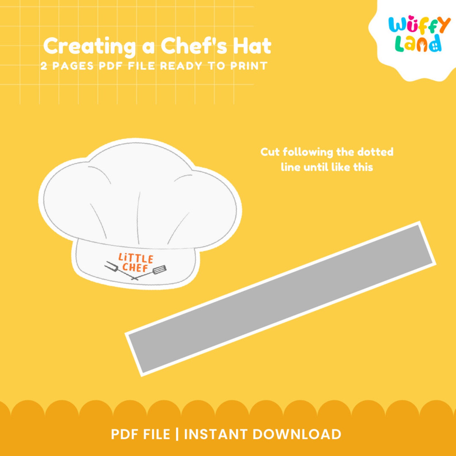 Chef Hat Printable - Birthday Party Hat - Baking Party - Instant ...