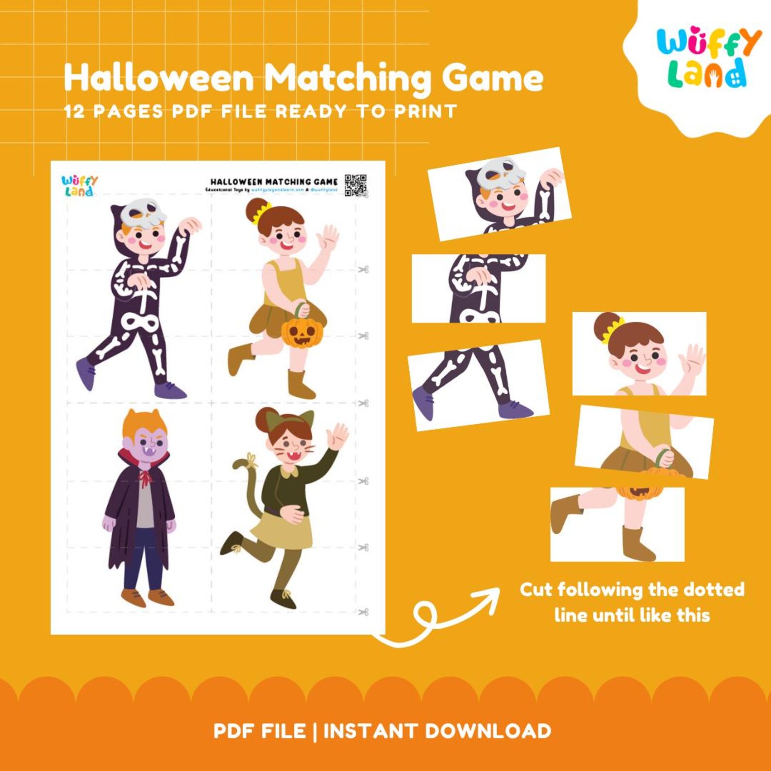 Halloween Matching Game for Kids: Fun & Spooky Printable Activity | 48 ...