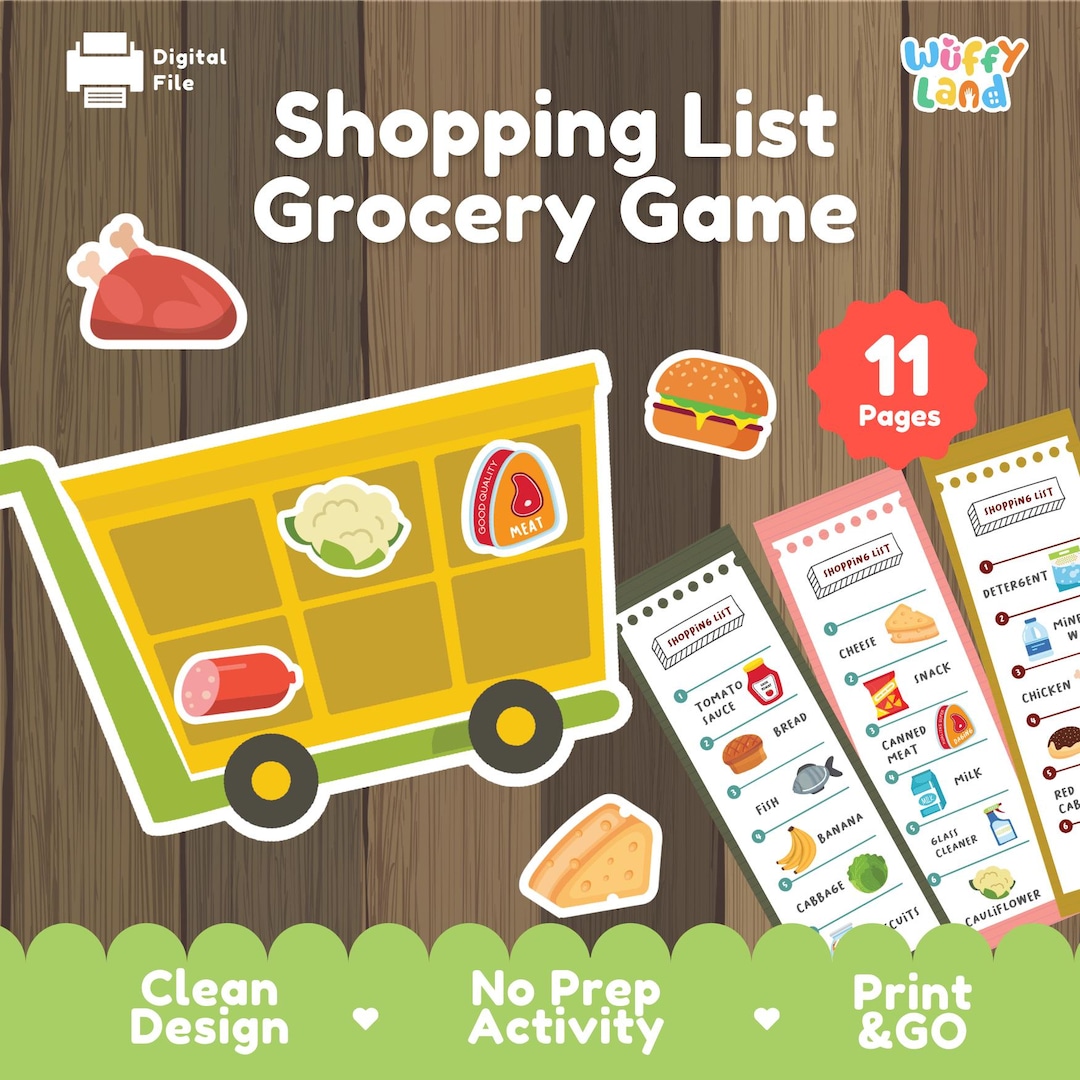Printable Grocery Shopping Game for Kids | Pretend Play List Activity ...