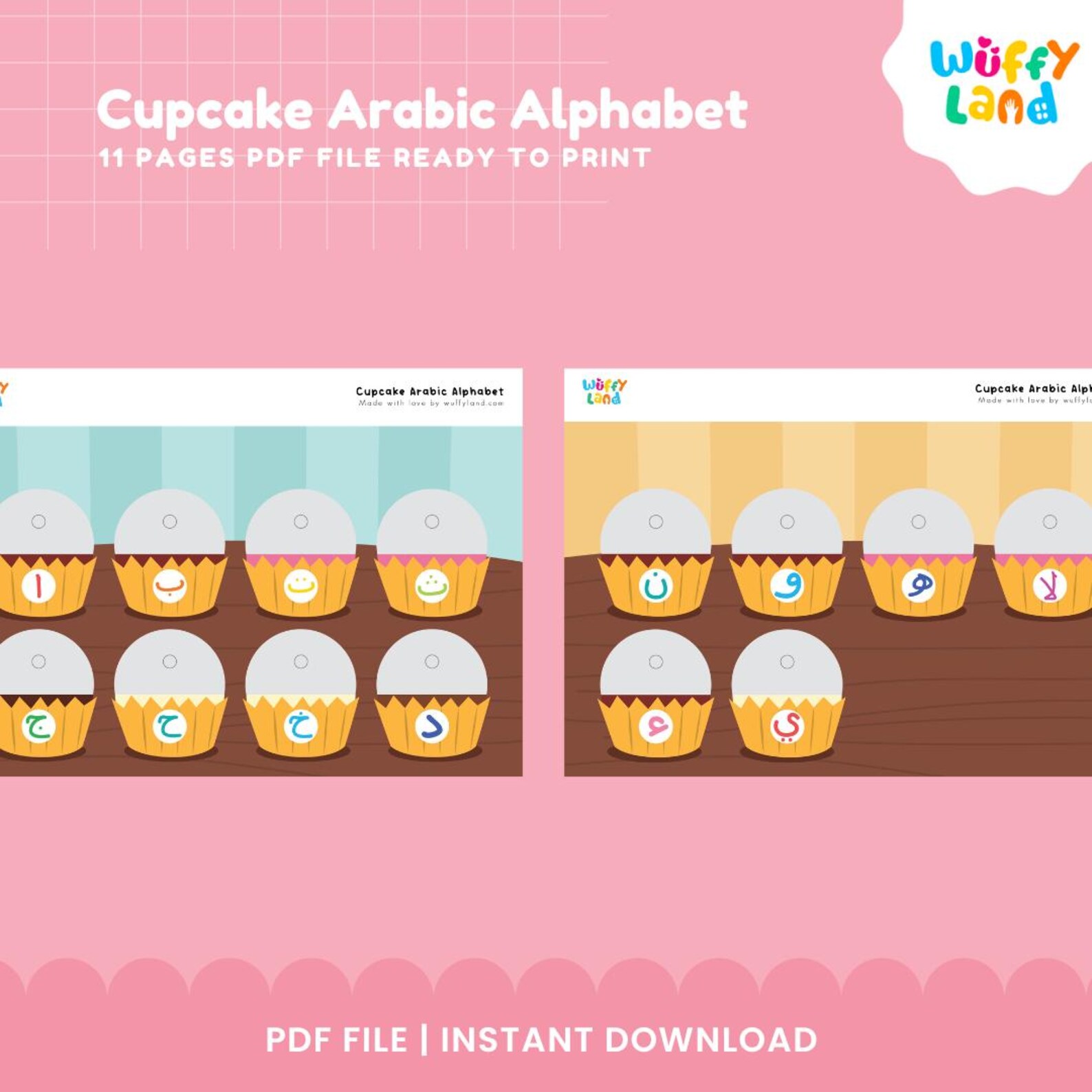 Cupcake Arabic Alphabet Puzzle – Fun & Educational Printable for Kids ...