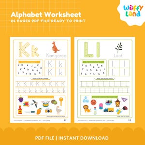Alphabet Worksheet A–Z - Printable Tracing & Phonics Pages for ...