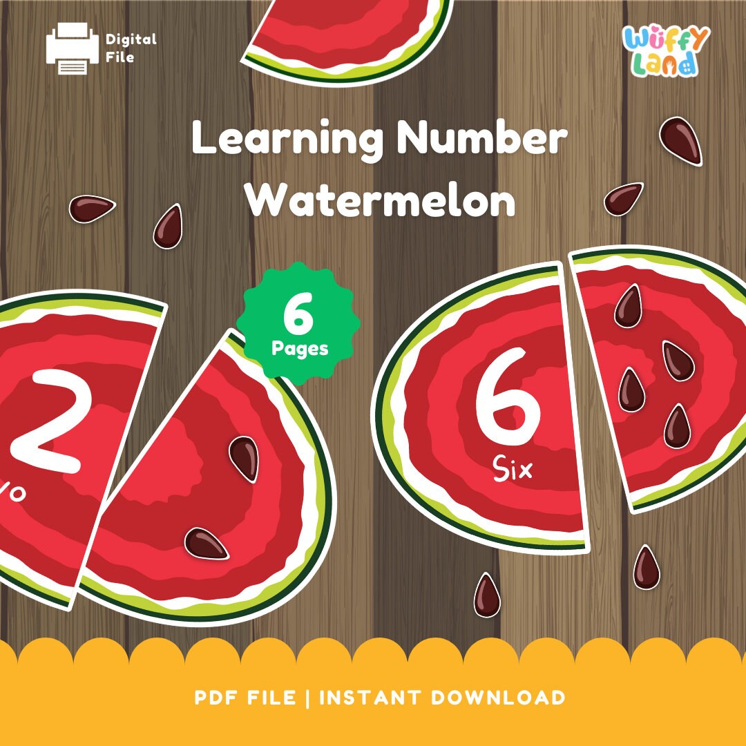 Learning Number for Kids With Watermelon Theme, Preschool Printable ...