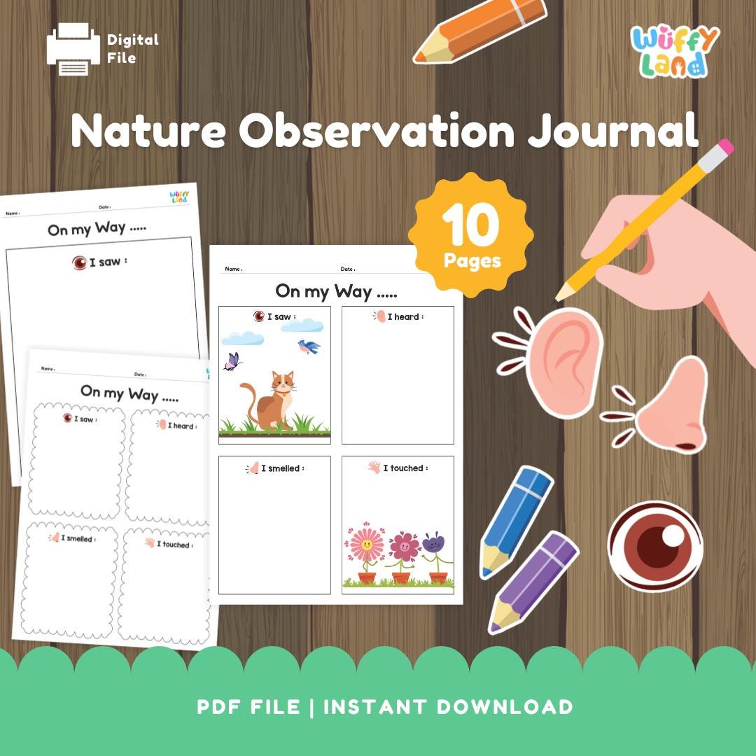 Nature Observation Journal for Kids - Printable Exploration Pages - Etsy