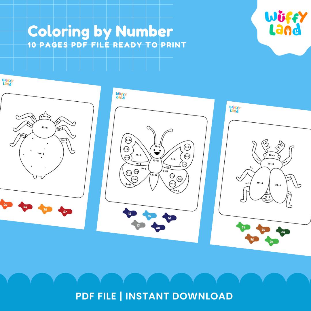 Color by Number Worksheets Insects Theme Activities for Kids Fun ...