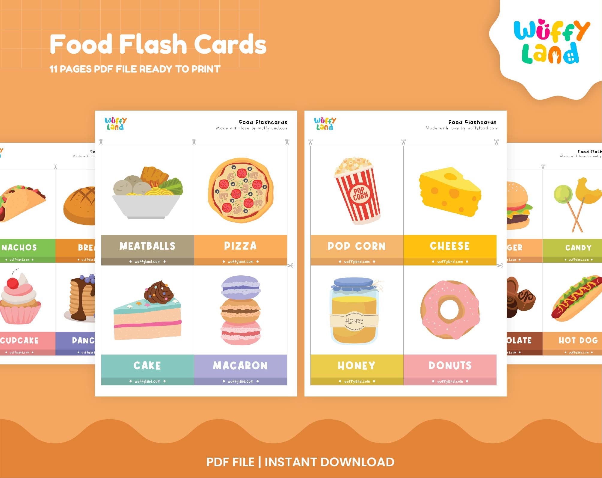 Food Flashcards Printable Food Themed Flashcards Montessori - Etsy