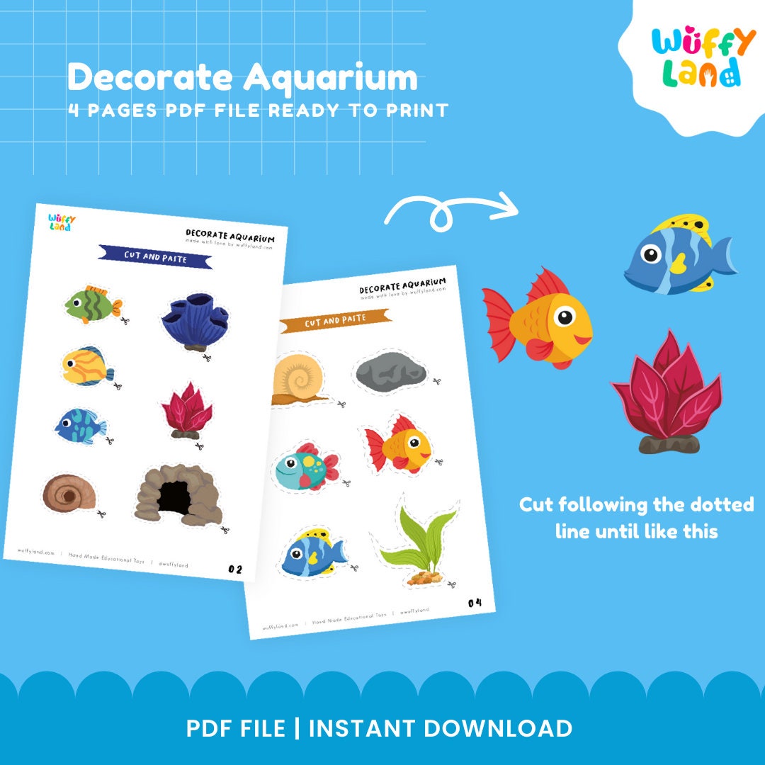 Decorating Aquarium Activities, DIY for Kids, Crafting for Preschool ...
