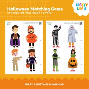 Halloween Matching Game for Kids: Fun & Spooky Printable Activity | 48 ...