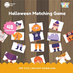 Halloween Matching Game for Kids: Fun & Spooky Printable Activity | 48 ...