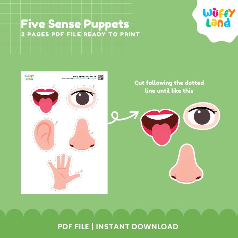 Five Sense Puppets – Fun & Educational Printable for Kids! - Etsy