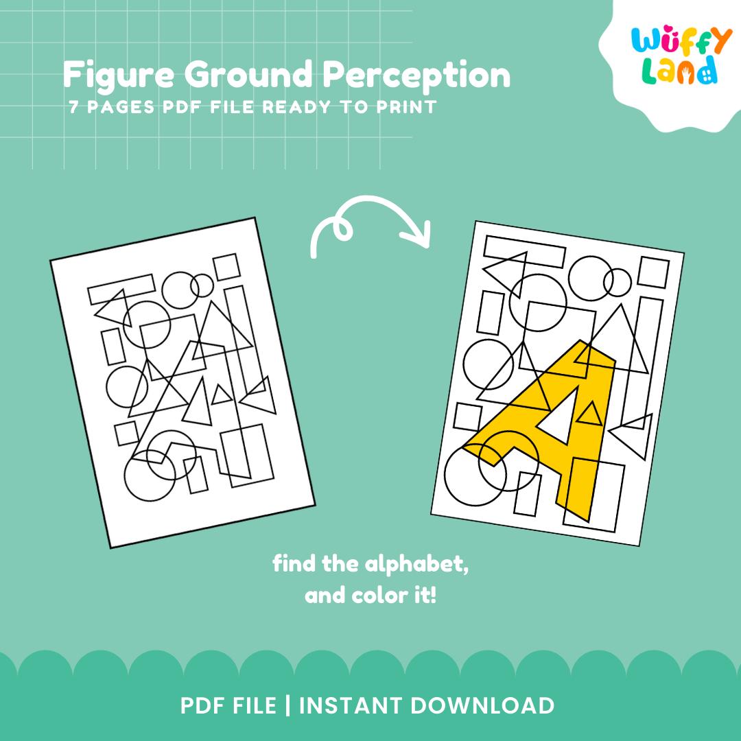 Figure Ground Perception Alphabet Activity - Visual Discrimination ...