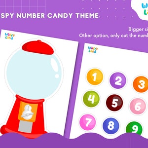I Spy Number With Candy Theme Learning Number Homeschooling - Etsy