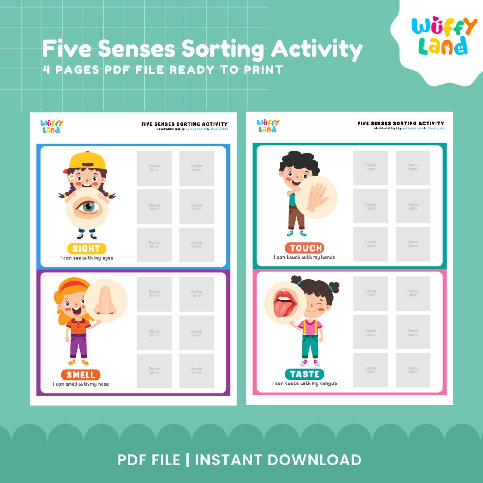 Five Sense Sorting Activity, 5 Sense Sorting, Printable Activity ...