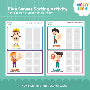Five Sense Sorting Activity, 5 Sense Sorting, Printable Activity ...
