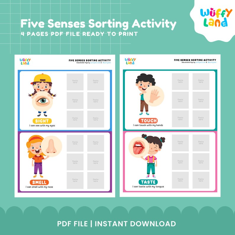 Five Sense Sorting Activity, 5 Sense Sorting, Printable Activity ...