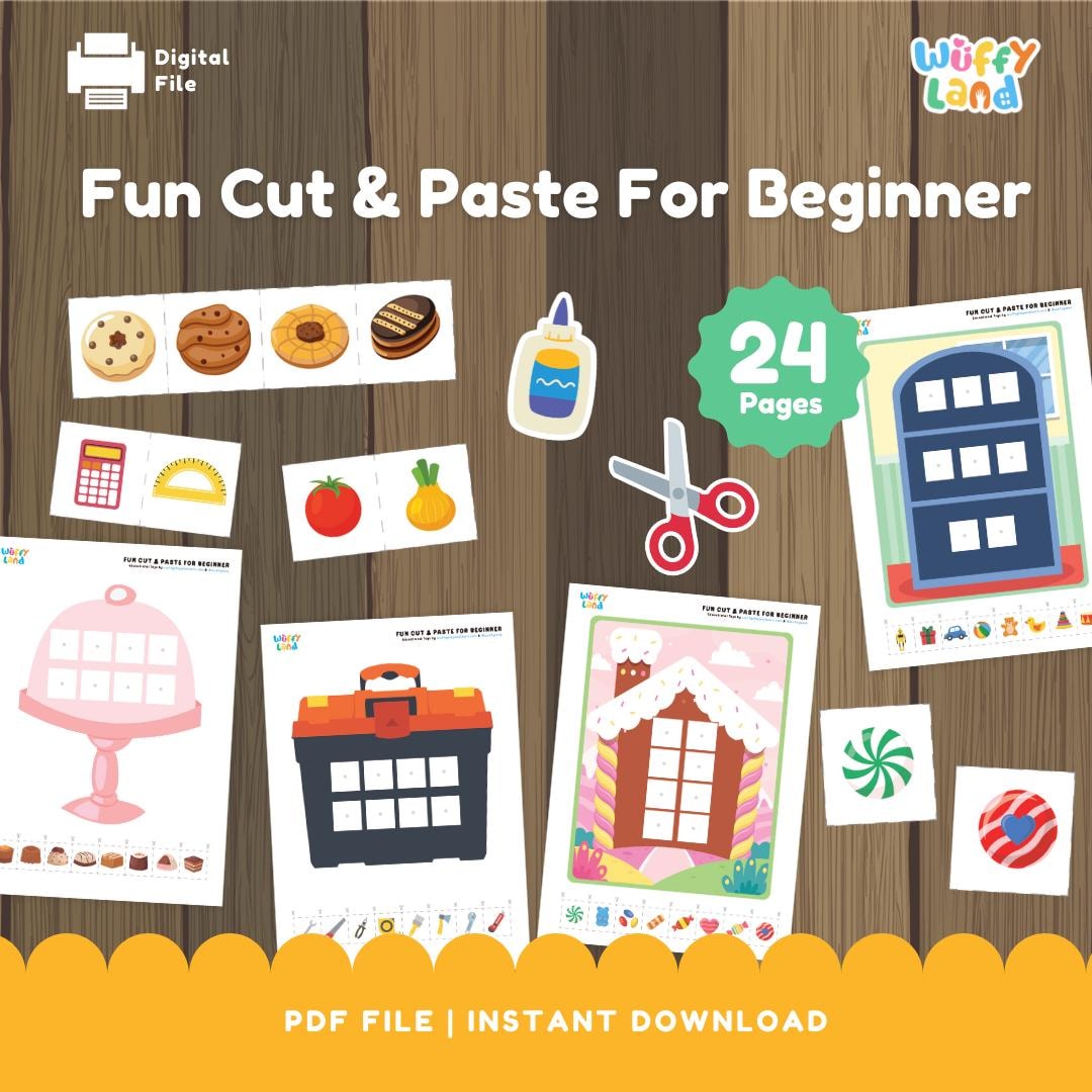 Fun Cut and Paste Worksheets for Beginners - Fine Motor Skills ...