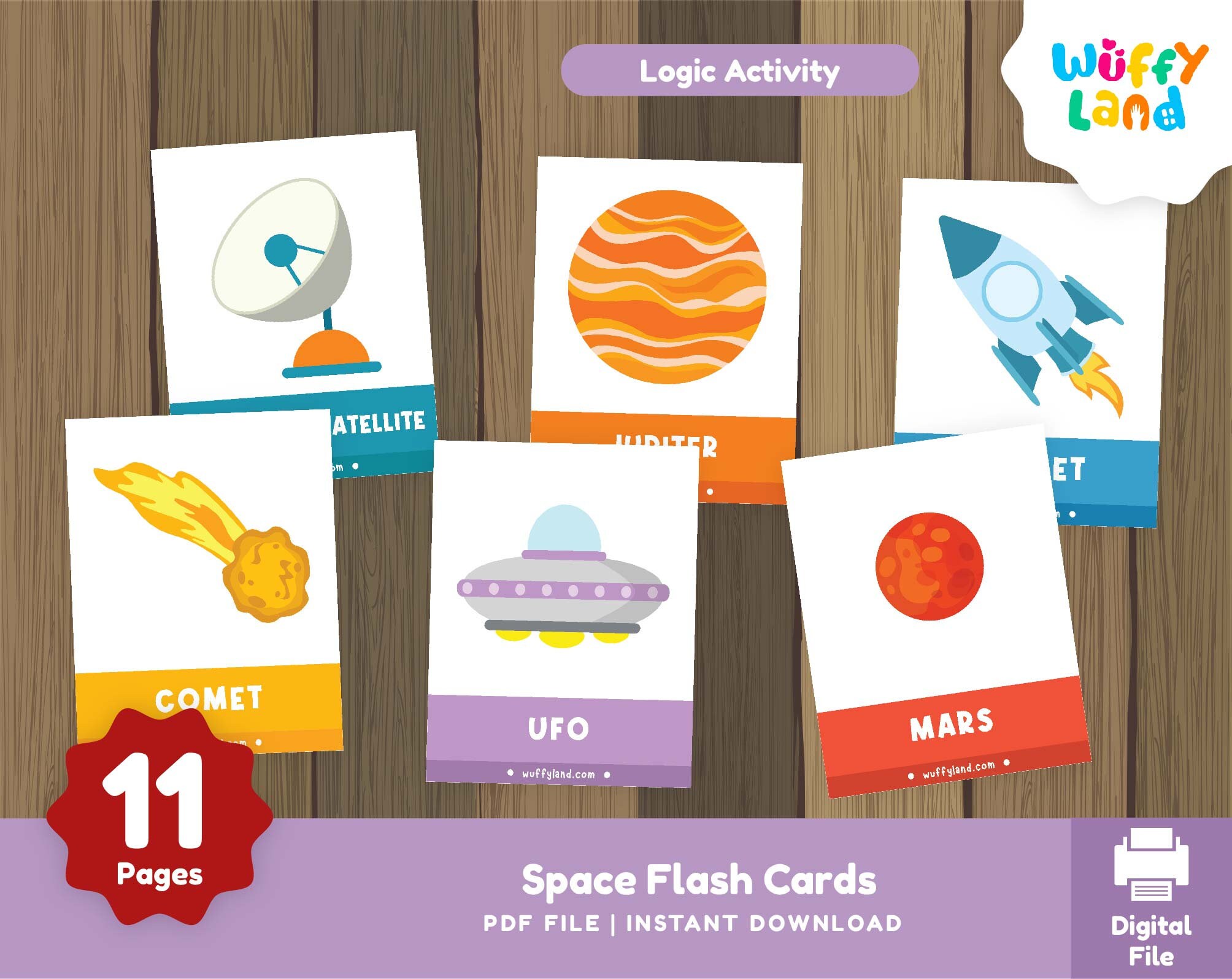 Space Flashcards Printable Space Themed Flashcards - Etsy