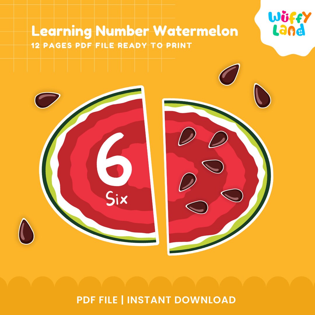 Learning Number for Kids With Watermelon Theme, Preschool Printable ...